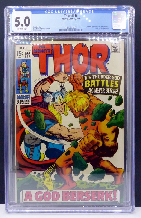 THOR 166 CGC 🔑 KEY ISSUE 2ND HIM - BATTLE THOR VS. HIM 1969 (Neu und ...