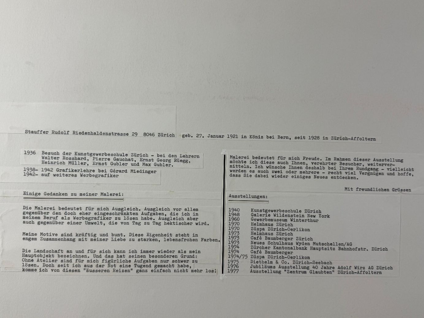 Gemälde von Rudolf Stauffer (1921-1995) aus Künstler Nachlas (Gebraucht) in Neuhausen am ...