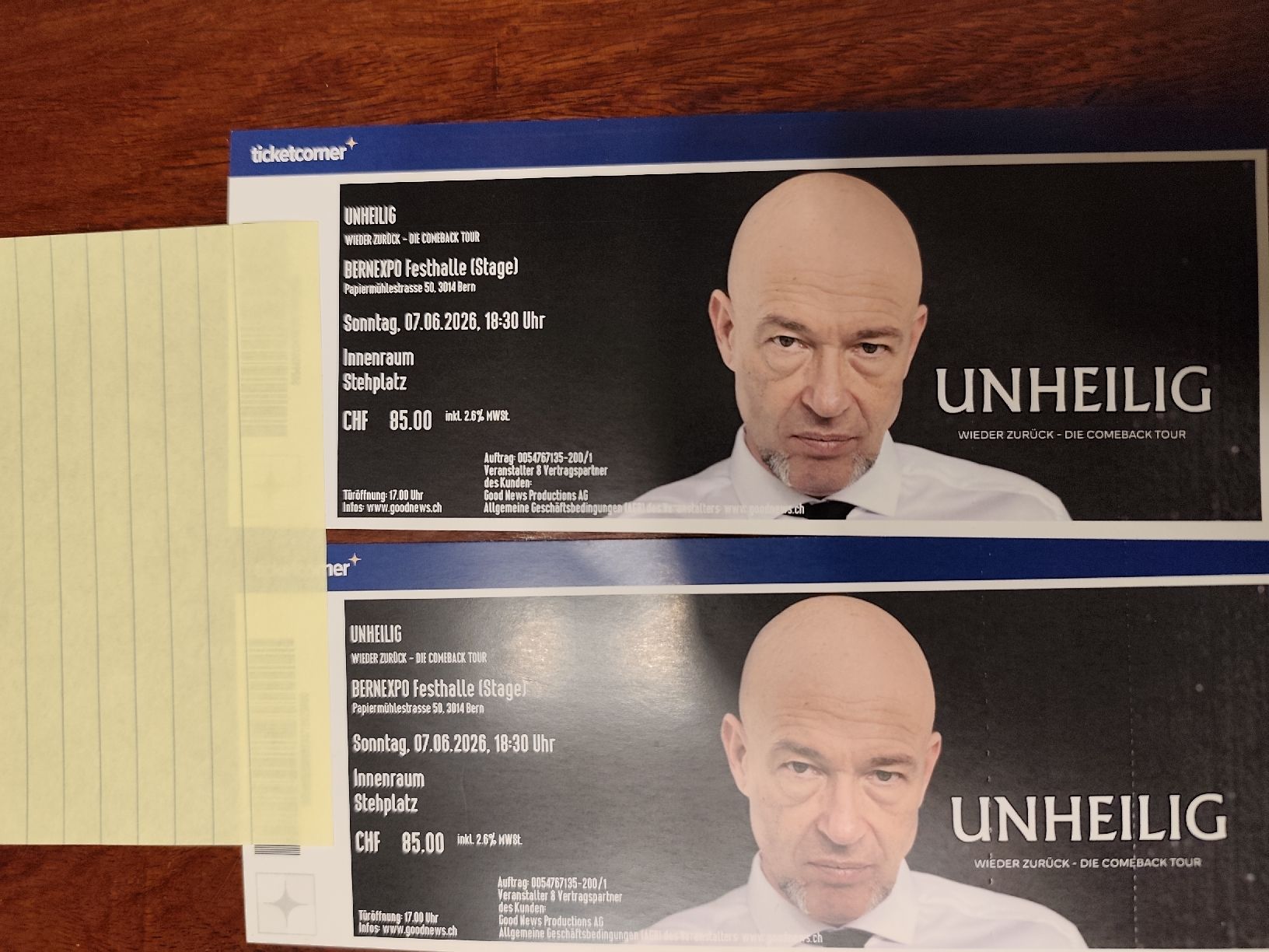 Unheilig Konzert Bea Expo Bern 07.06.2026 (Neu und originalverpackt) in Kirchberg BE für CHF 250 ...