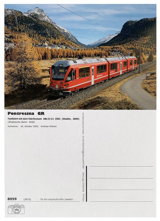 Pontresina Engadin Bernina Graubünden Bahn RhB ABe 8/12 3501 | Kaufen auf Ricardo