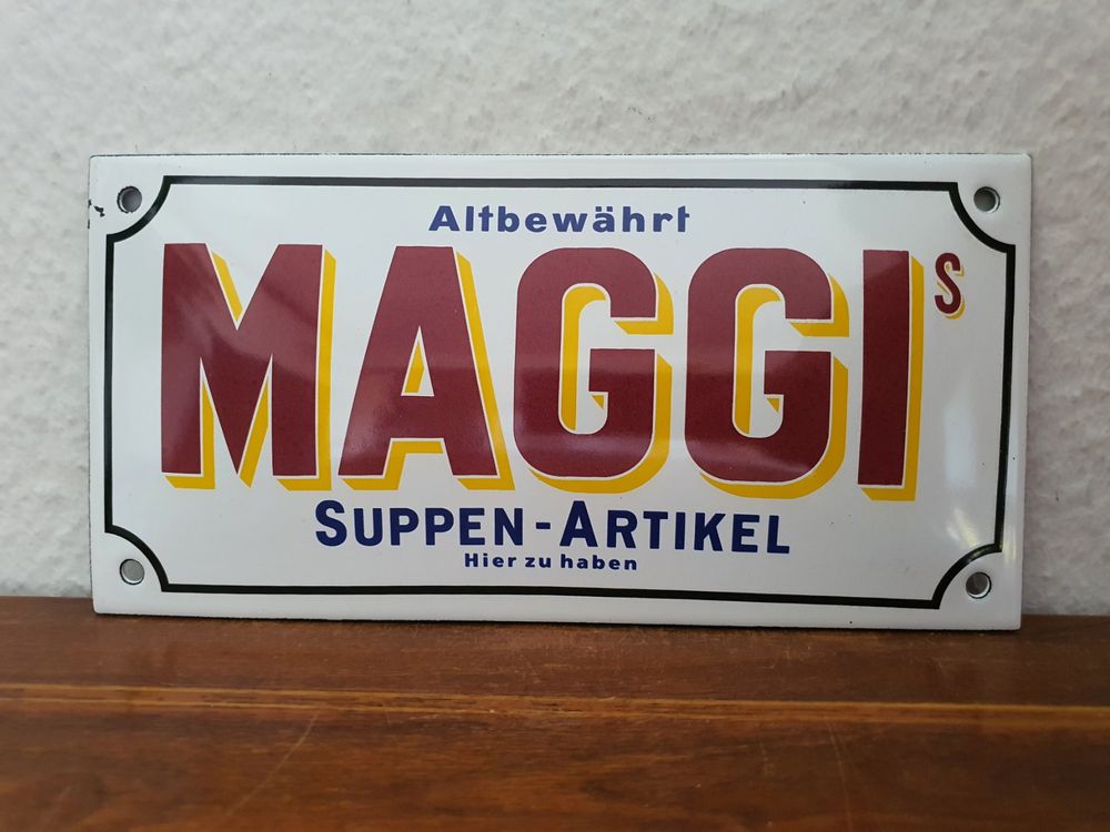 Emailschild Maggi's Suppen Artikel Emaille Schild Reklame | Kaufen auf ...