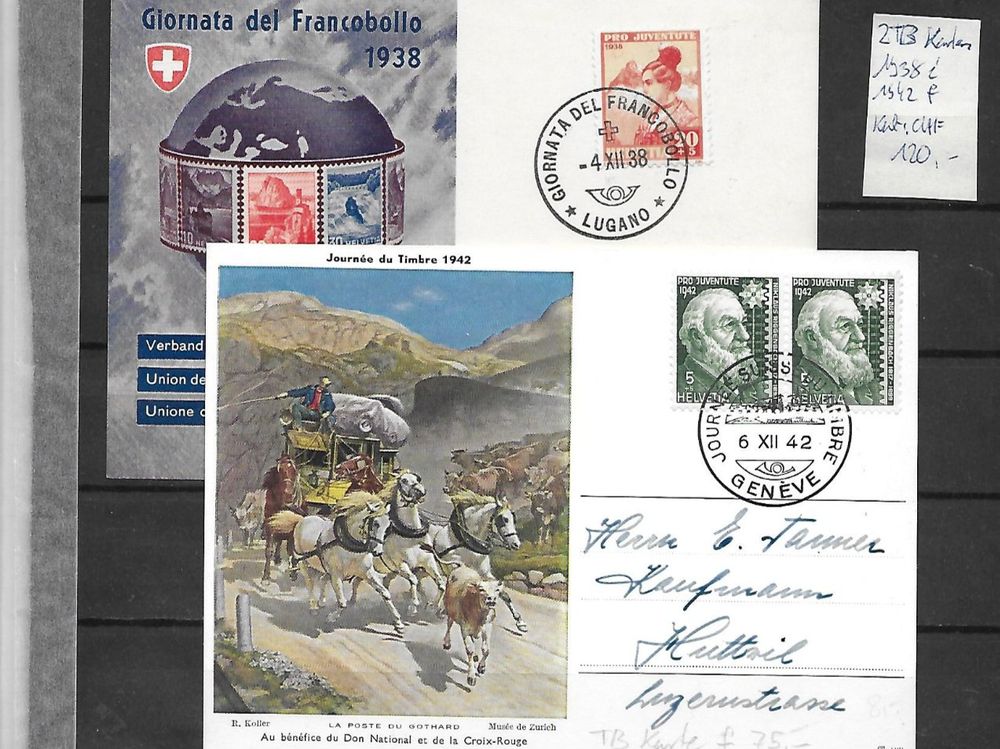 2 TB Karten 1938i + 1942f Kat: CHF 120.- | Kaufen auf Ricardo