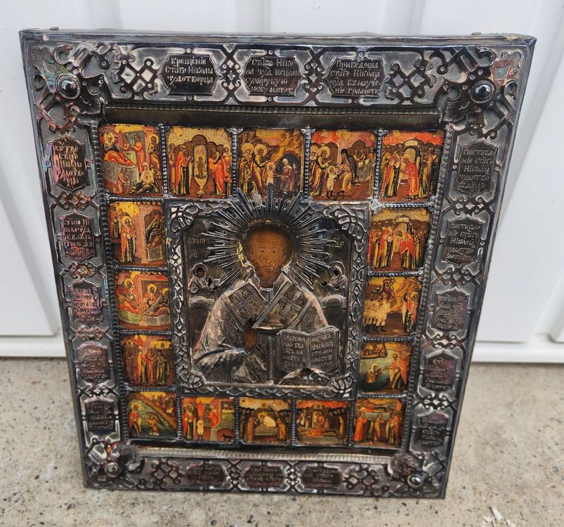 Antike Russische Ikone mit Silber Oklad | Kaufen auf Ricardo