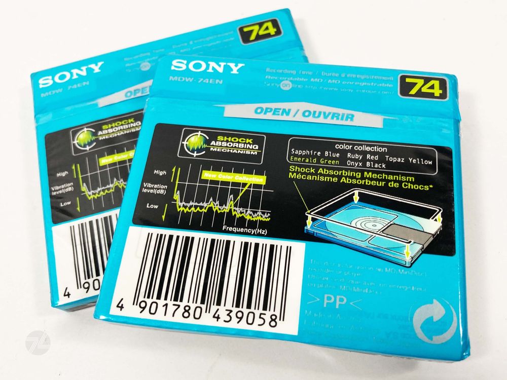 Sony MiniDisc MDW-74 Emerald Smaragdgrün, neu, OVP 2x (Neu und ...