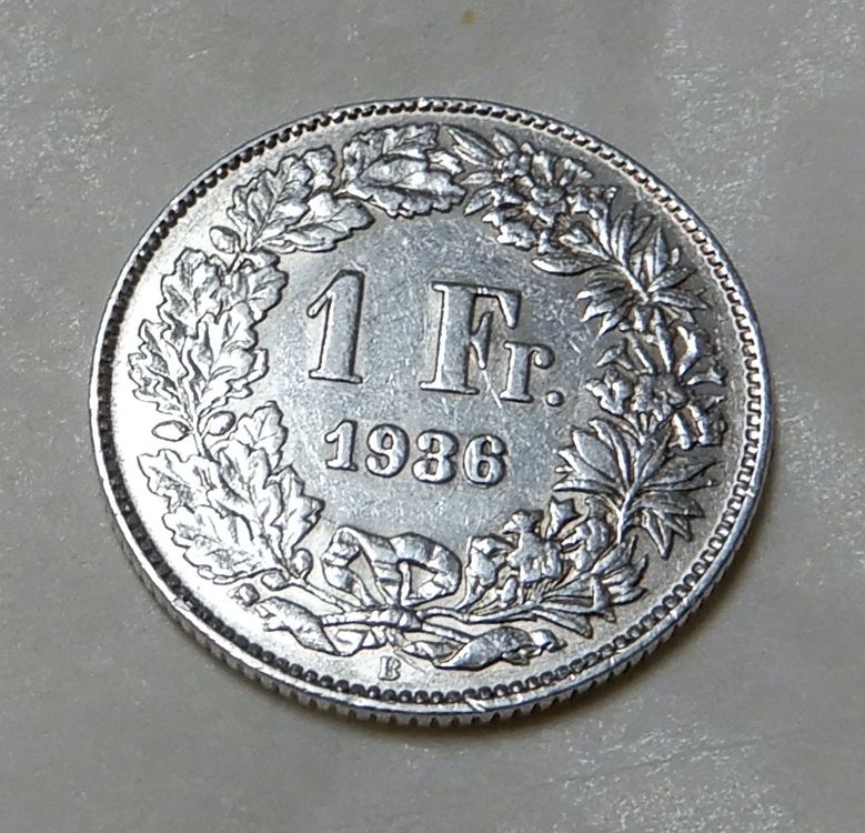 Silber Münze, 1936 , 1 Franken | Kaufen auf Ricardo