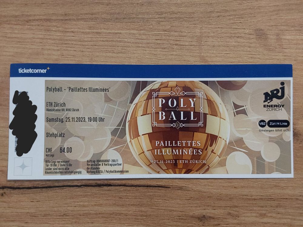 1 × Polyball 2023 Ticket (Neu und originalverpackt) in Buchs LU für CHF 170 – mit Lieferung auf ...