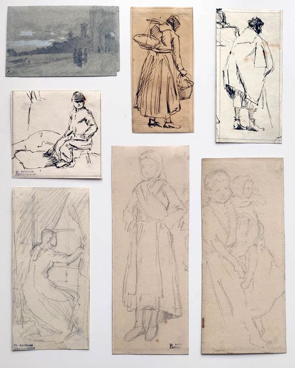 AUGUST RITTER VON PETTENKOFEN – 7 original Zeichenstudien | Kaufen auf ...