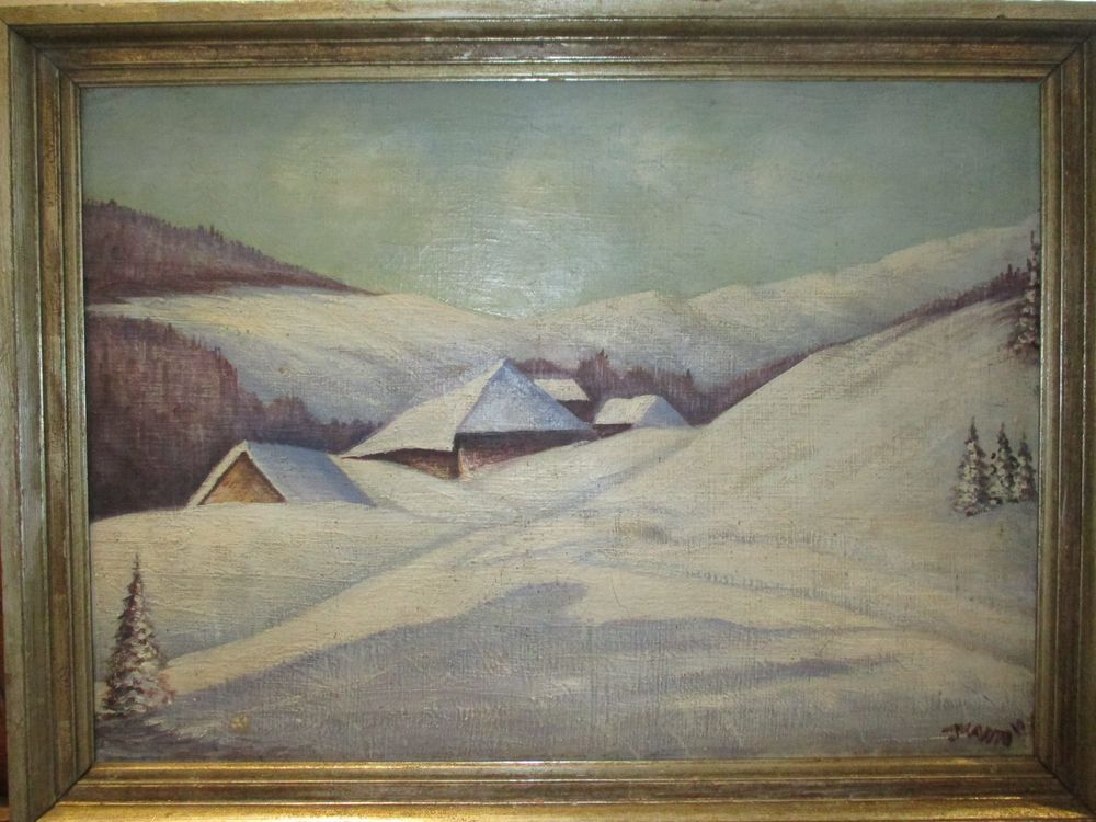 J. Massa / 1919,Winterlandschaft Ölgemälde signiert gerahmt (Gebraucht) in Mosen für CHF 99 ...