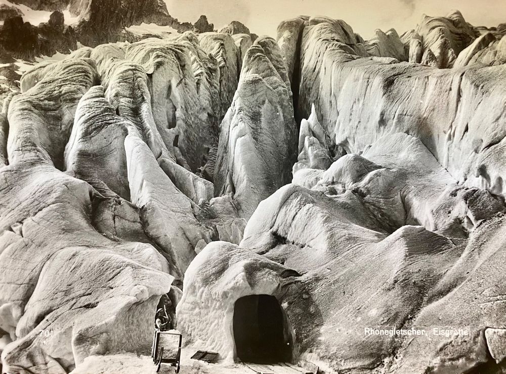 Alte Foto AK Rhonegletscher - Eisgrotte - belebt (Gebraucht) in Root für CHF 1 – mit Lieferung ...