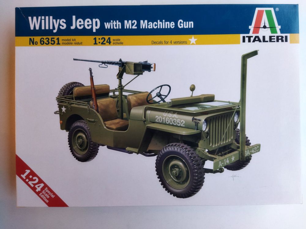 Willy's Jeep mit M2 Mascinengewehr der US Army von Italeri (Neu und ...
