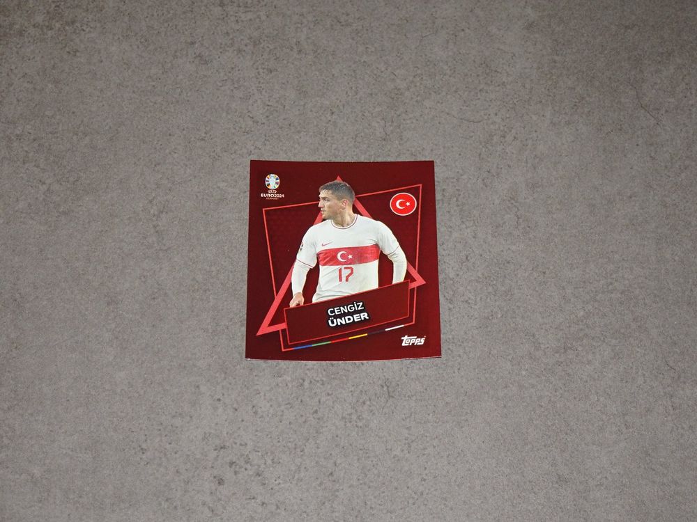 Topps SP Sticker TUR Ünder ohne Unterschrift, Euro/ EM 2024 (Neu ...