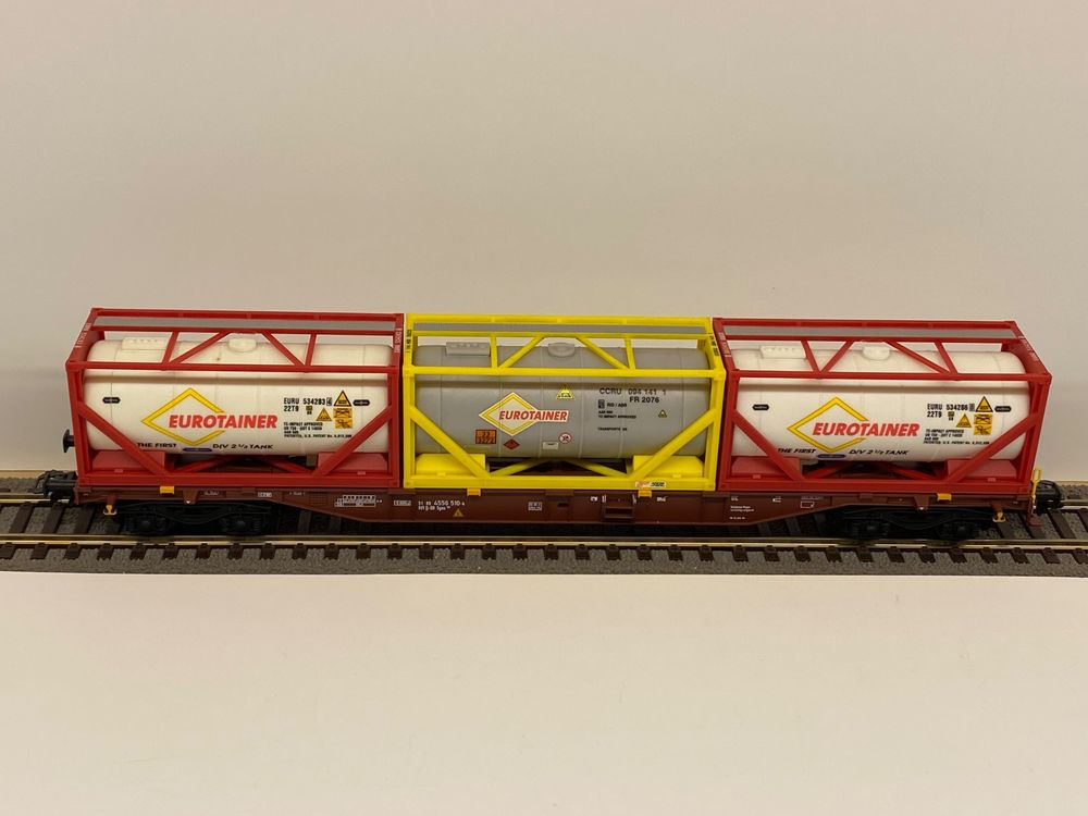 Märklin 47072 (H0 GS) DB Tragwagen Sgns „EUROTAINER“ (Gebraucht) in ...