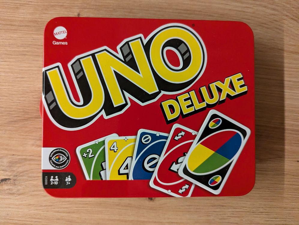 UNO Deluxe Blechdose - Kartenspiel (Neu und originalverpackt) in Zweisimmen für CHF 11 – mit ...