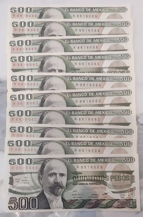 Mexico 500 pesos 1984 UNC x 10 pcs | Kaufen auf Ricardo