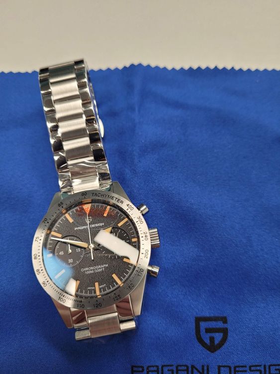 Pagani Design PD-1766 SEIKO VK64 Uhrwerk Chronograph schwarz (Neu und originalverpackt) in ...