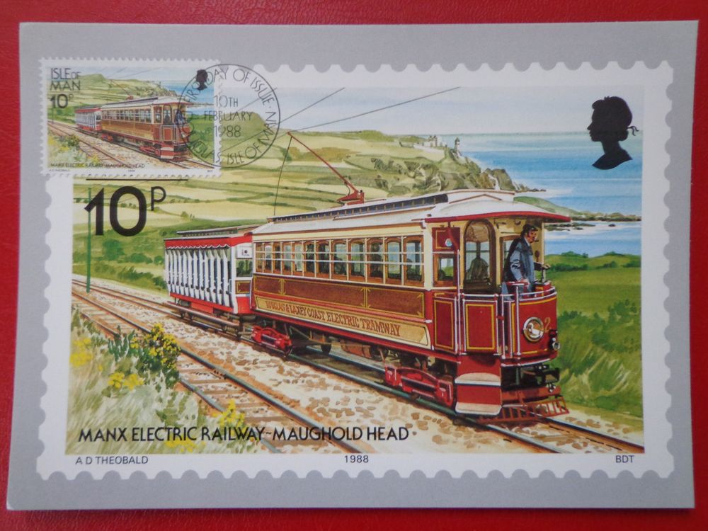 Maximumkarte MK 1988 Isle of Man RAILWAYS & TRAMWAYS (Neu (gemäss Beschreibung)) in Le Locle für ...