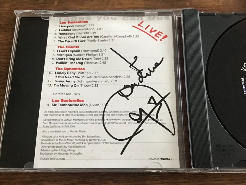 SWISS BEAT LIVE! - + Autogramm TONI VESCOLI/LES SAUTERELLES (D'occasion ...
