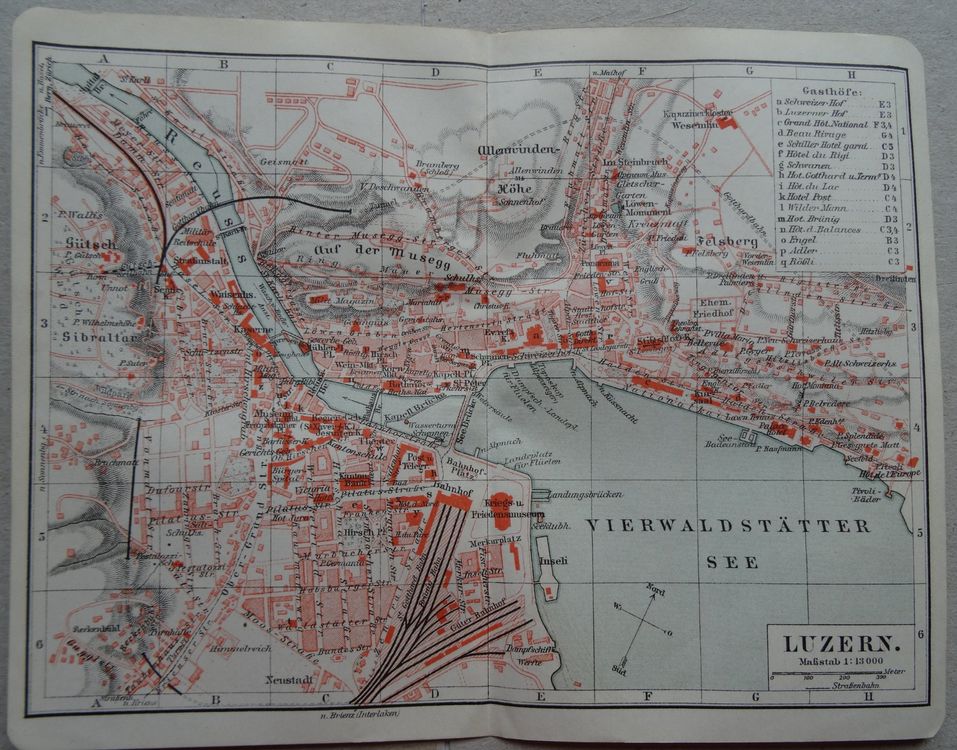 Luzern Stadt-Karte anno 1910 | Kaufen auf Ricardo