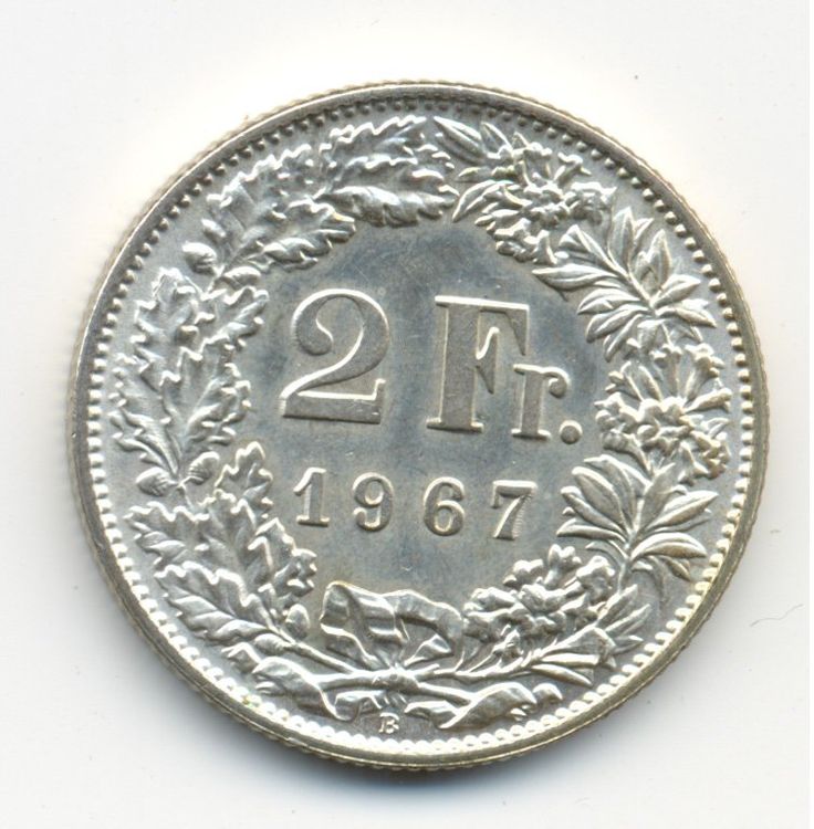 Schweiz 2 Franken 1967 unzirkuliert (Neu (gemäss Beschreibung)) in Au SG für CHF 9.9 – mit ...