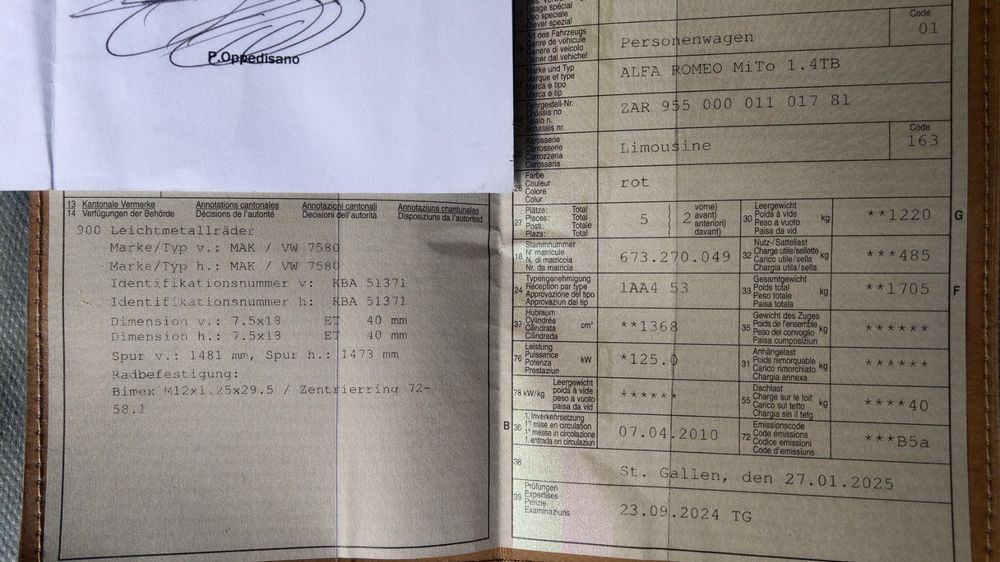 Alfa Romeo Mito QV, schöner und originaler Zustand, MFK (Gebraucht) in Zuzwil SG für CHF 3300 ...