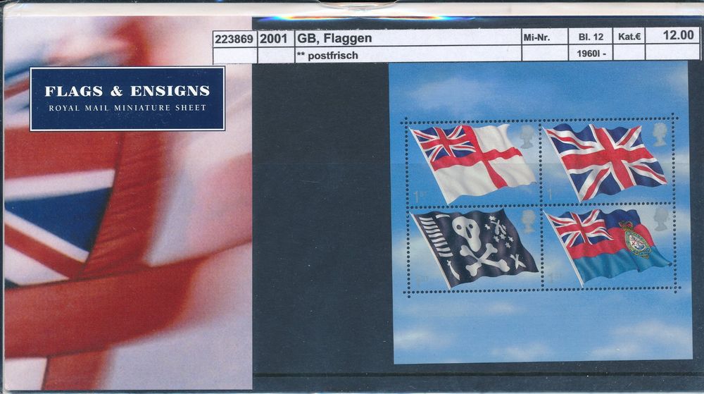 2001 Grossbritannien, Flaggen - Block | Kaufen auf Ricardo