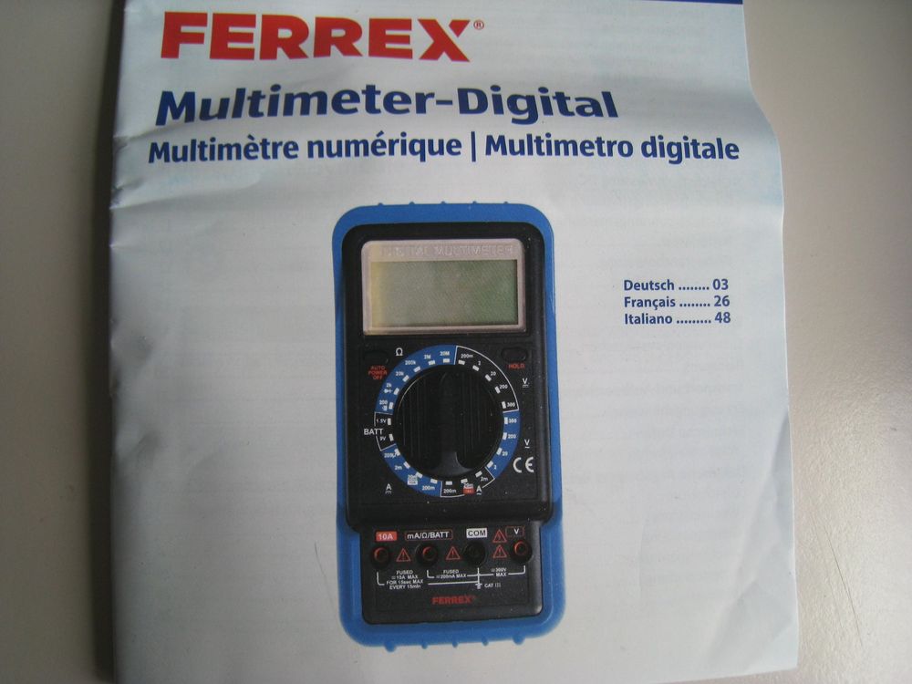 Multimeter - Digital, Ferrex so wie auf Fotos ( NEUWERTIG ) (Gebraucht) in Buchs ZH für CHF 16 ...