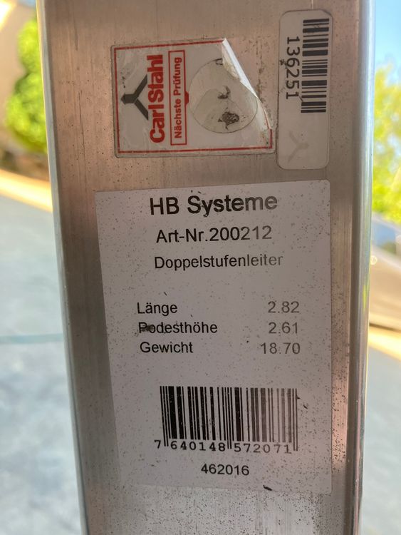 HB Systeme Typ 200- Doppelstufenleiter/ Bockleiter Alu, Nr.1 (Gebraucht ...