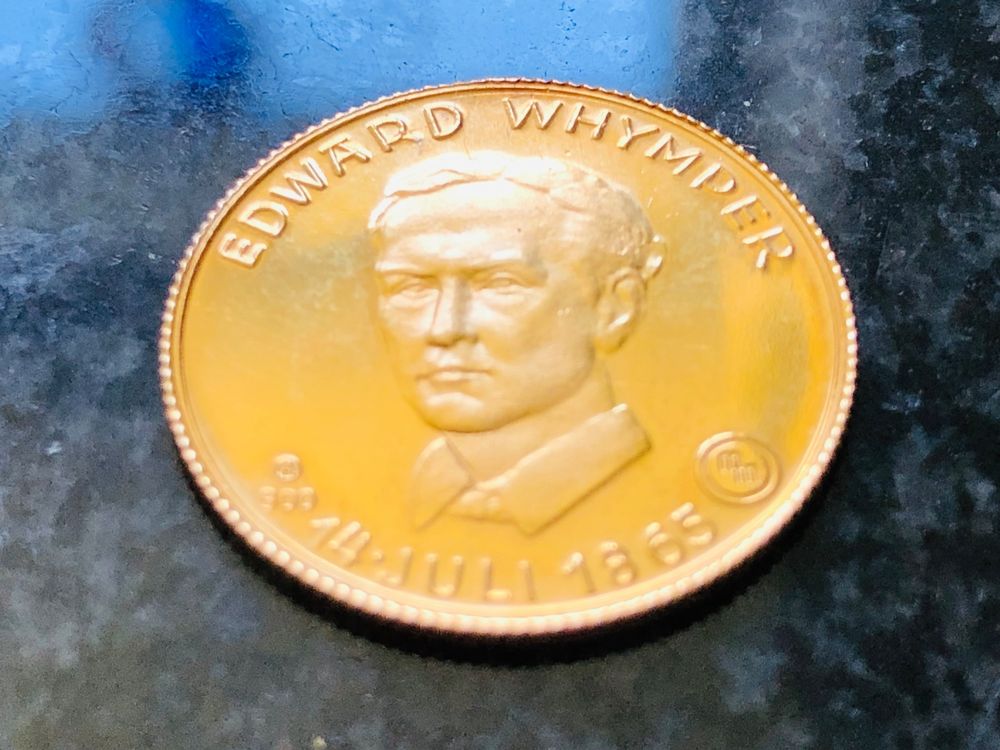 Goldmünze Edward Whymper mit Matterhorn 1865 (D'occasion) à Aesch ZH ...