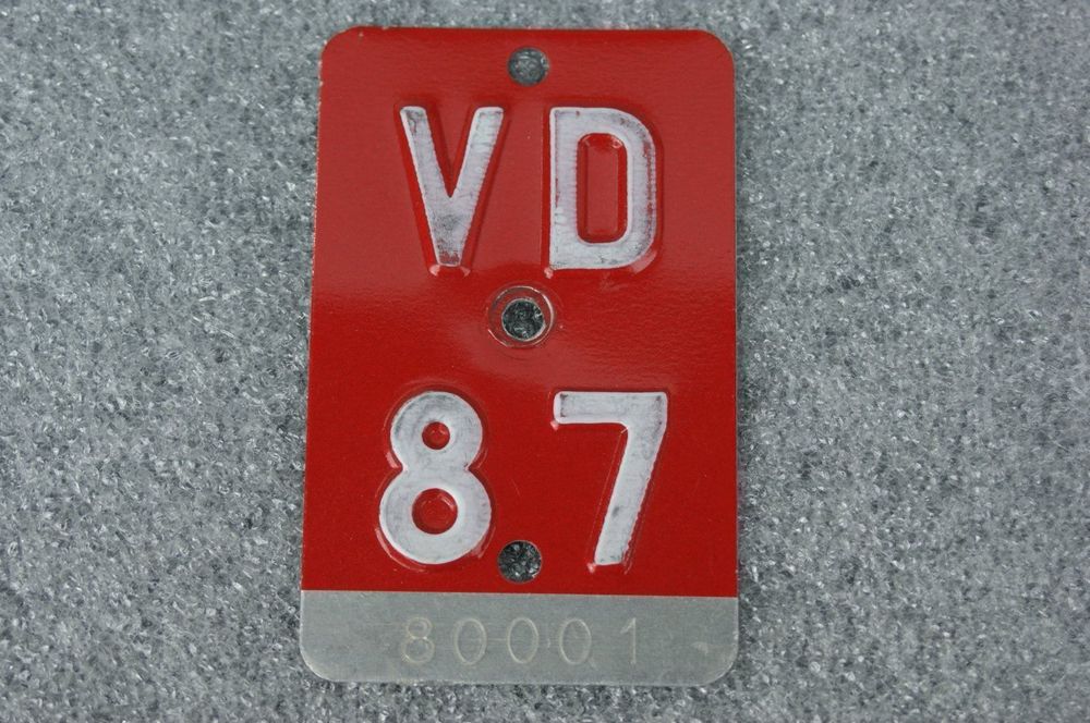 VD 87 - VELONUMMER - FAHRRADSCHILD - PLAQUE DE VELO - VD 87 (Gebraucht ...