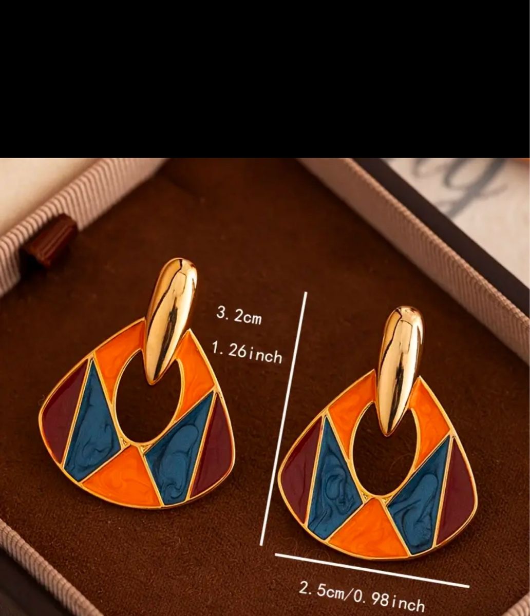Boucles d'oreilles géométriques vintage - Style unique! (Neuf avec ... Boucles d'oreilles géométriques vintage - Style unique! (Neuf avec ...