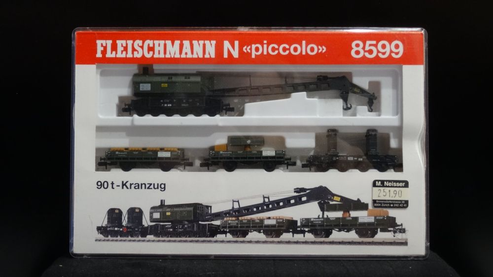Fleischmann 8599, 90 t. Kranzug, Kran - Set, DB, Neuwertig (Neu (gemäss ...