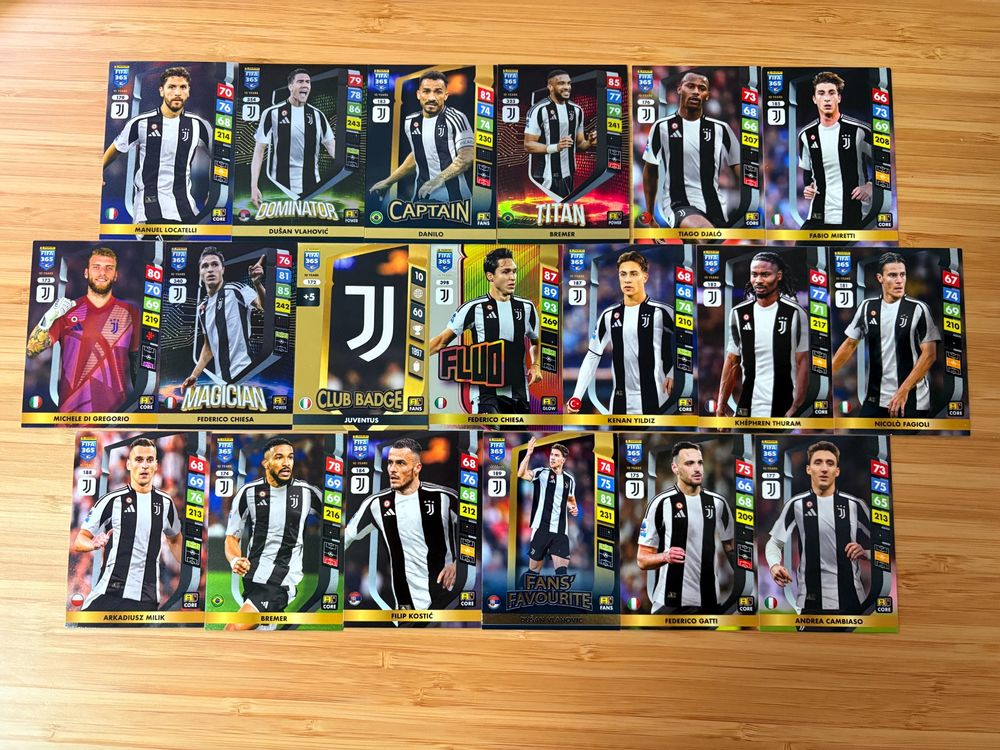 Juventus x19 Cards Set Panini FIFA 365 Adrenalyn XL 2025 (Neu (gemäss ...