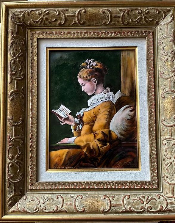 Pierre Bonnet, Émail de Limoges "La Liseuse" (D'occasion) à Biel/Bienne ...