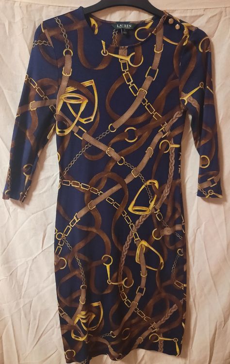 Robe Ralph Lauren motifs chaînes marine et marron taille S (D'occasion) à Delémont pour CHF 14 ...