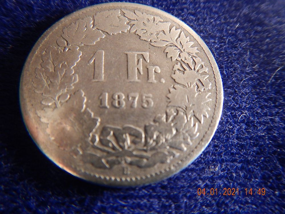 Schweizer Münze 1 Franken 1875 Silber (Gebraucht) in Thun für CHF 3.5 ...