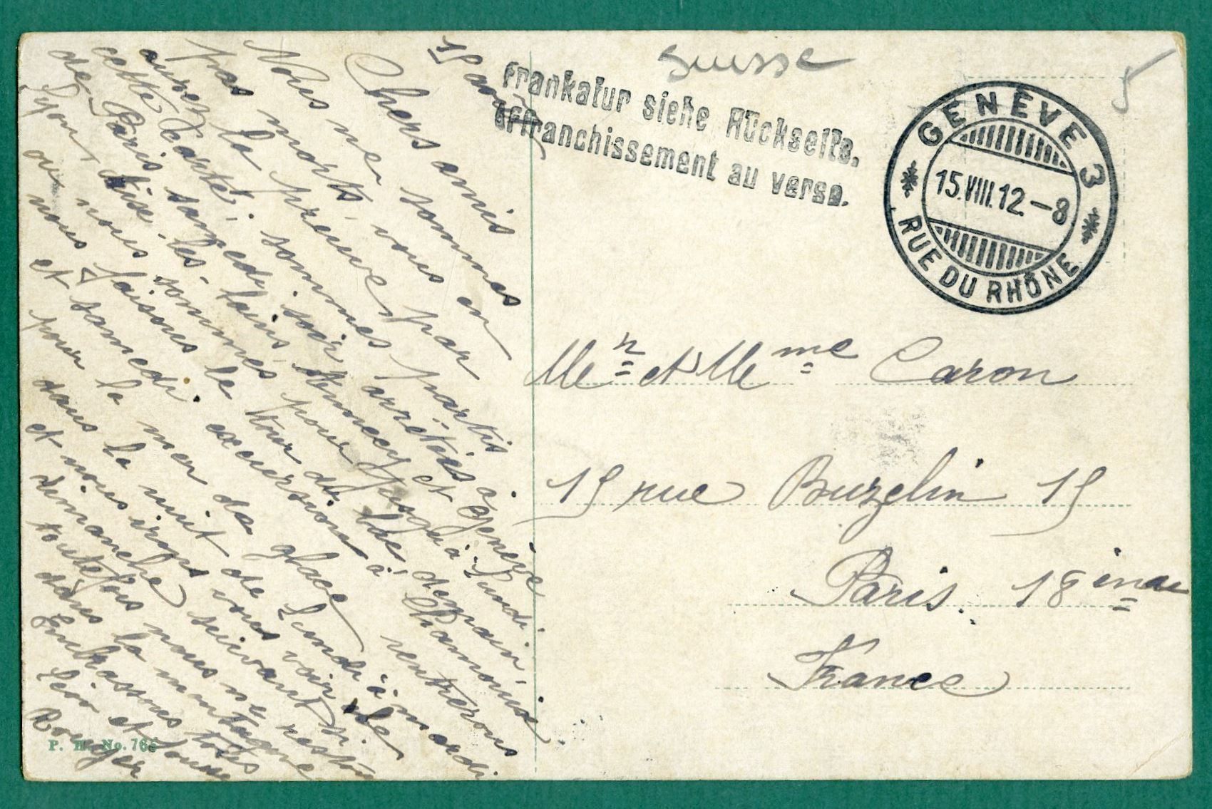 Genève, Le Jet d'eau avec Bateau, 1912 (Gebraucht) in Sargans für CHF 1 ...