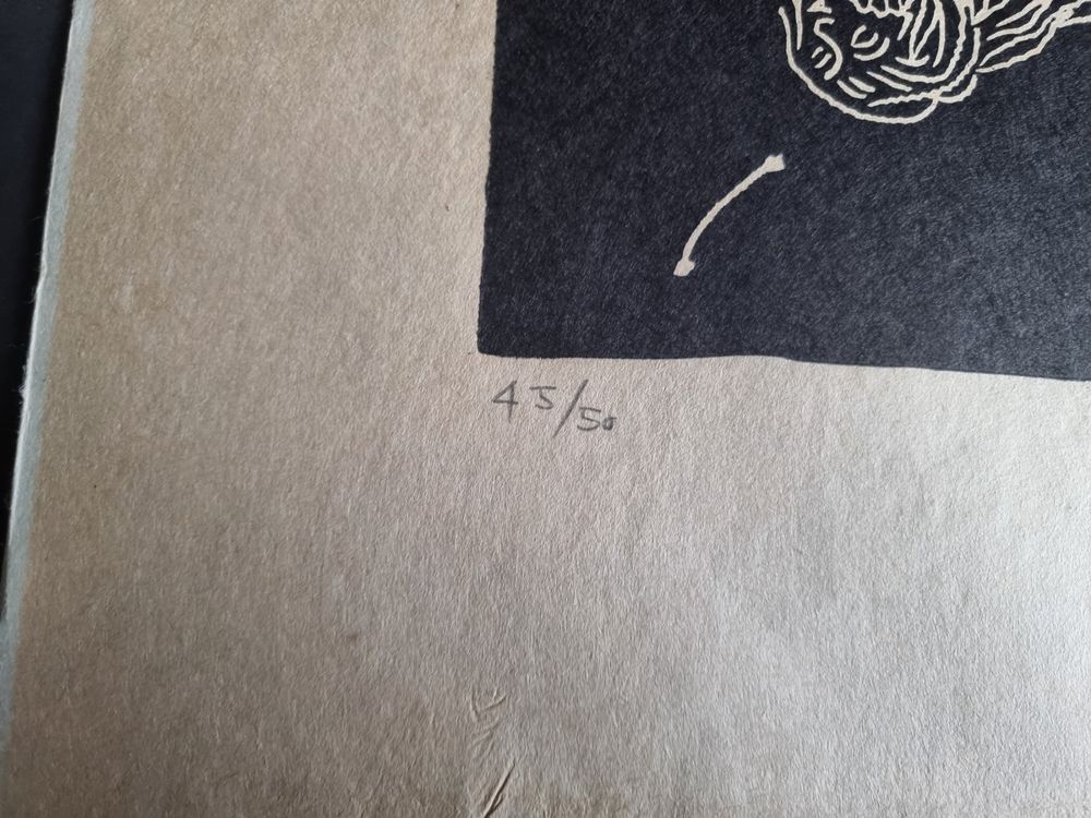 KÜNSTLER ? UNLESERLICH SIGNIERT NUMMERIERT HOLZSCHNITT | Kaufen auf Ricardo