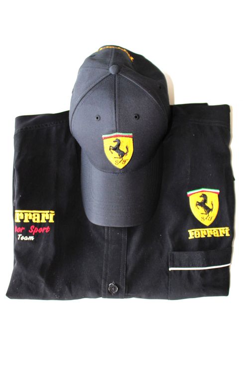 FERRARI Motor Sport Shirt Hemd XXL schwarz mit passendem Cap (Neu ...