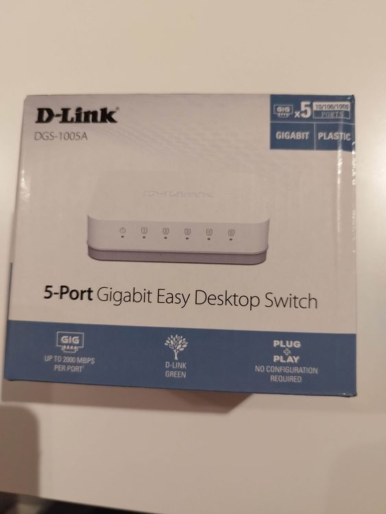 D-Link 5-port Gigabit Easy Desktop Switch, DGS-1005A | Kaufen auf Ricardo