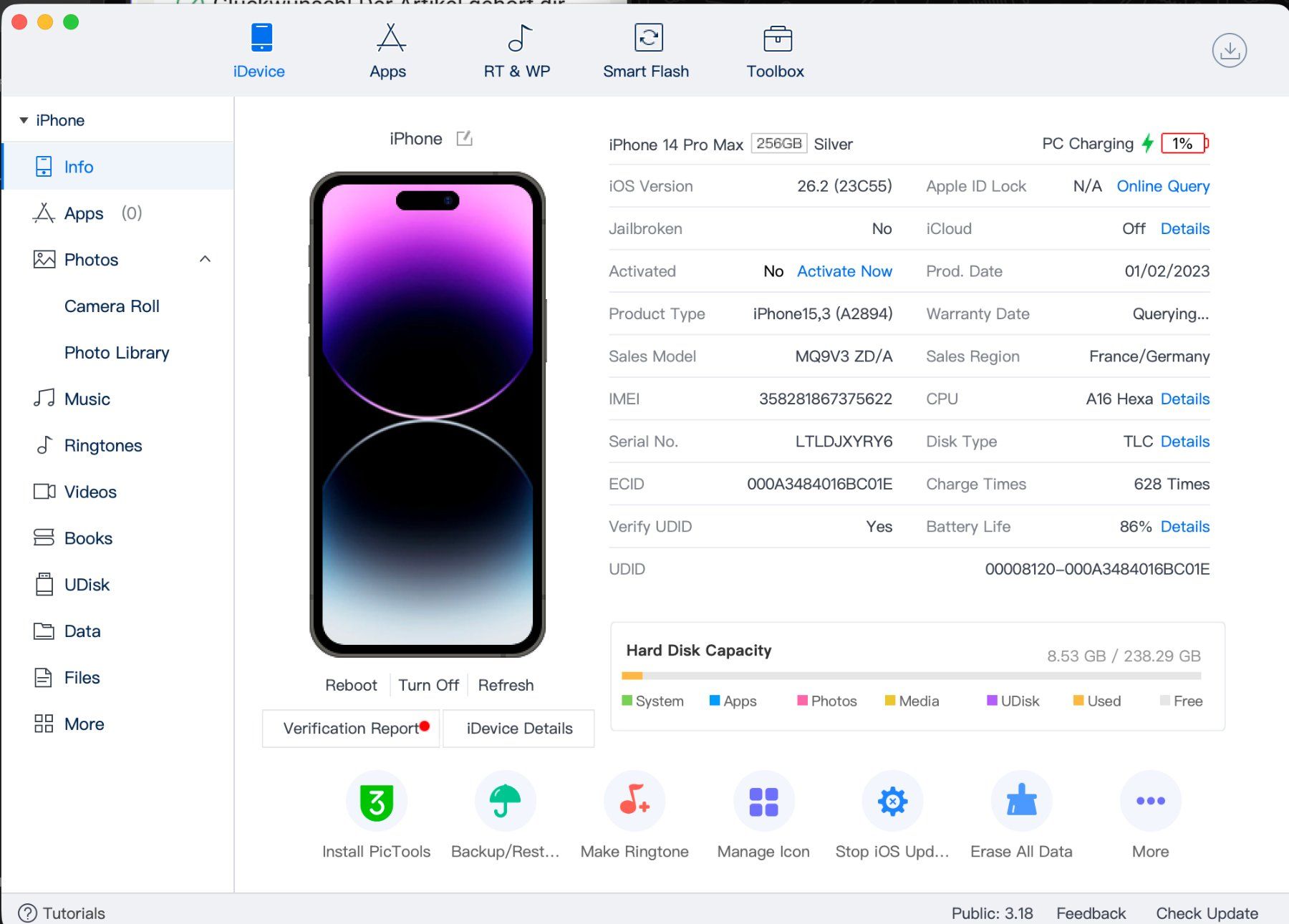 Apple iPhone 14 Pro Max, 256GB, silber, defekt (Gebraucht) in Basel für ...