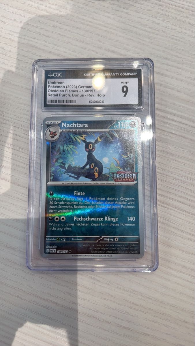 Nachtara (Umbreon) Rev.Holo Obsidian Flames 130/197 CGC (Neu und ...