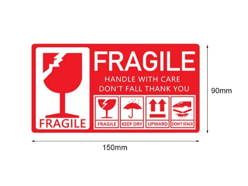 8 Stück Grosse Sticker / Aufkleber Zerbrechlich Fragile (Neu und ...
