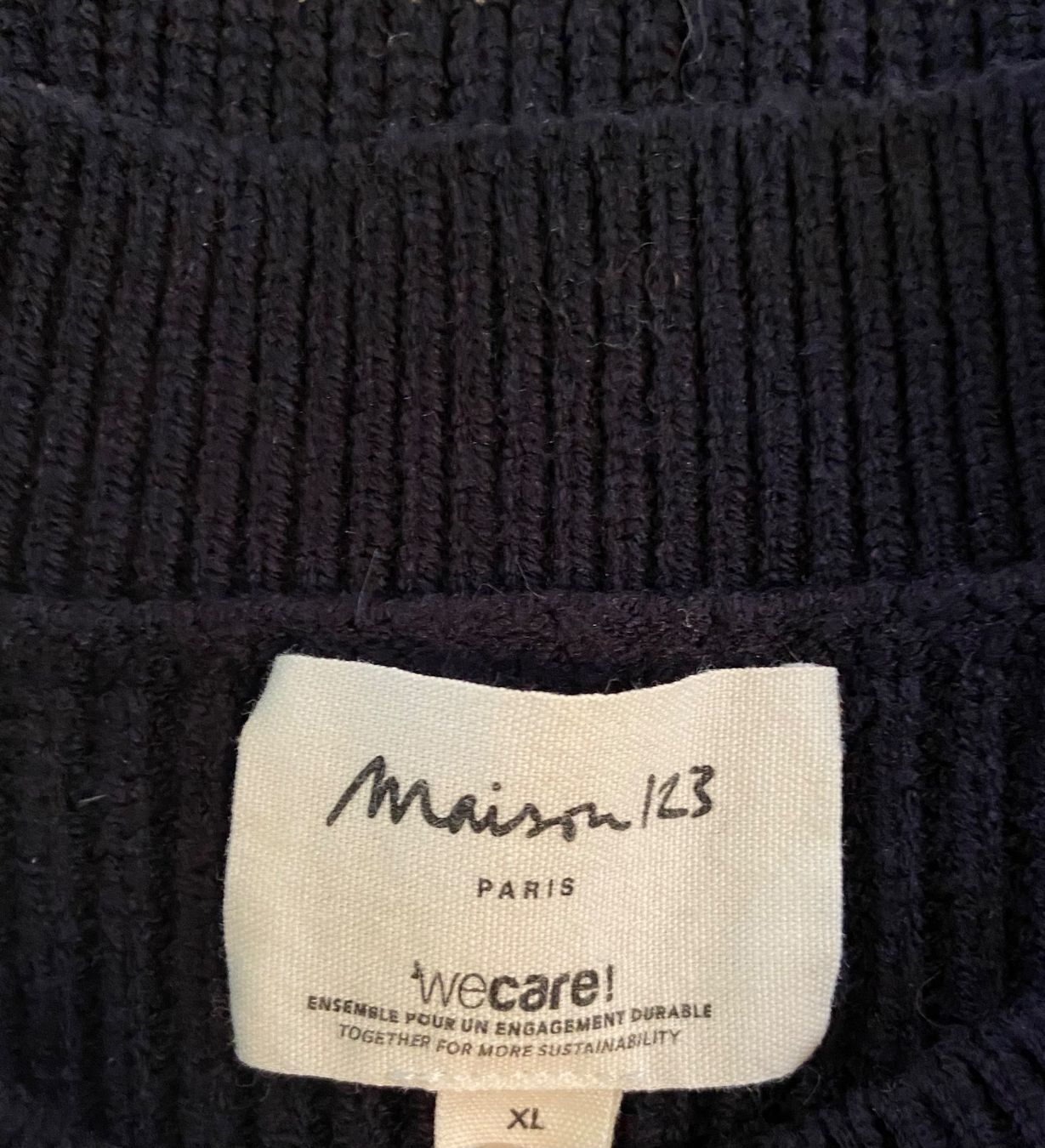 Pull rayé maille marine et écru MAISON 123 Arno t. XL - neuf (Neuf ...