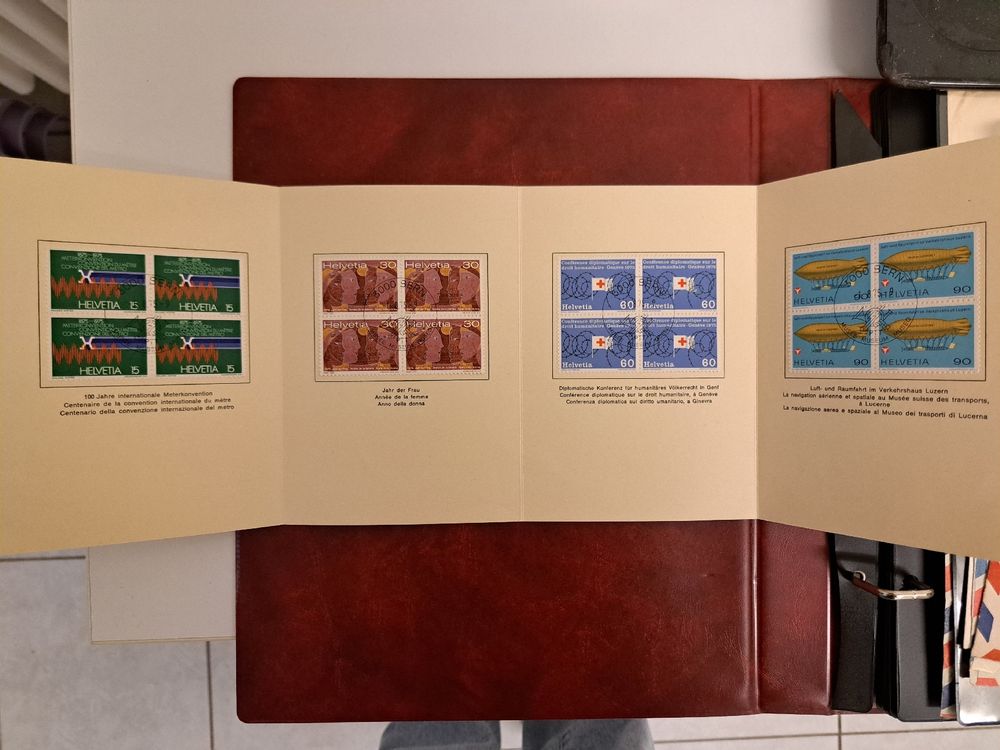 Schweiz PTT Sammlung 1975 – Viererblocks, Original Folder (Neu (gemäss Beschreibung)) in Luzern ...
