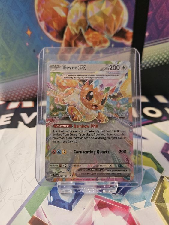 🔥Pokémon Prismatic evolutions Eevee EX 075/131 AB 1.-🔥 (Neu (gemäss ...