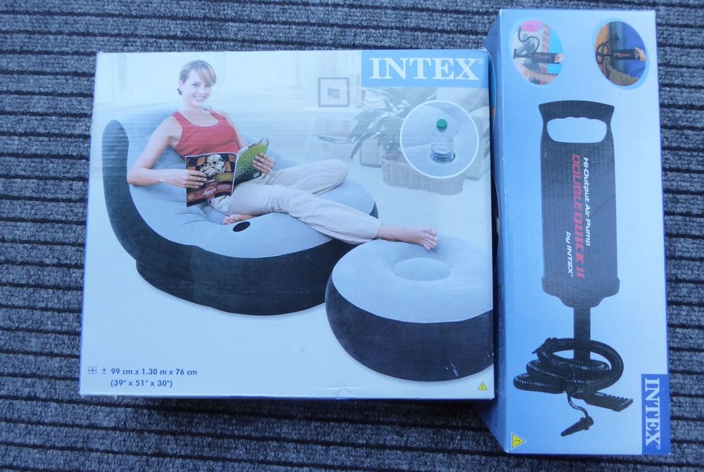 Aufblasbarer Lounge Sessel + Pumpe/ Camping Pool's usw. (Neu und ...