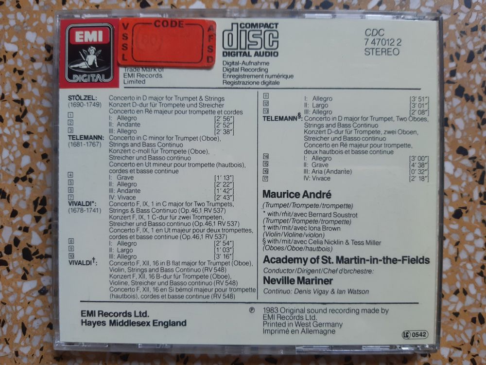 Maurice André - Trumpet Concertos (cd, album) (Gebraucht) in Verscio ...