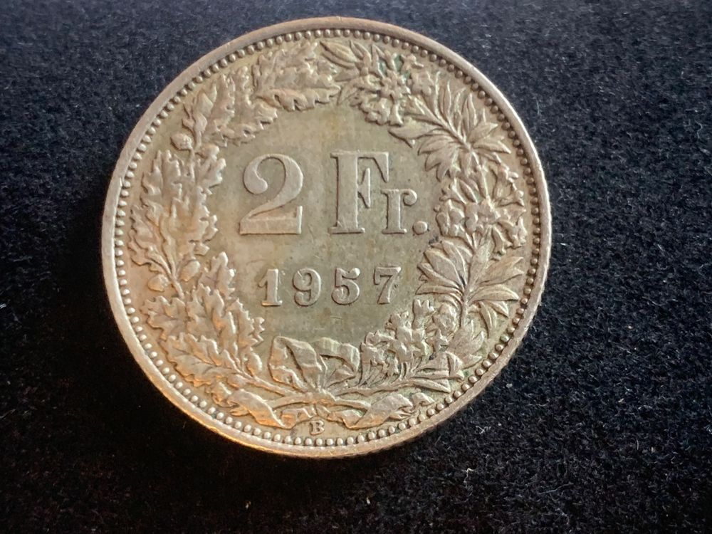 Pièce rare: 2 Francs Suisses 1957, Helvetia argent! (D'occasion) à ...