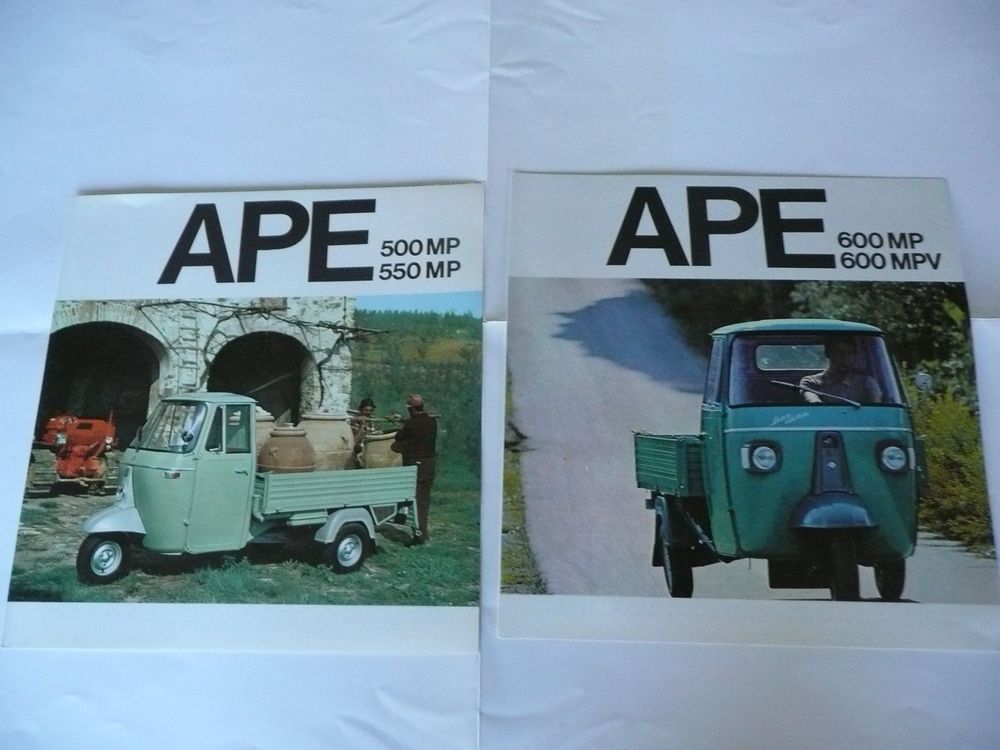 2 PIAGGIO APE PROSPEKTE 500MP 600MP 1971 | Kaufen auf Ricardo