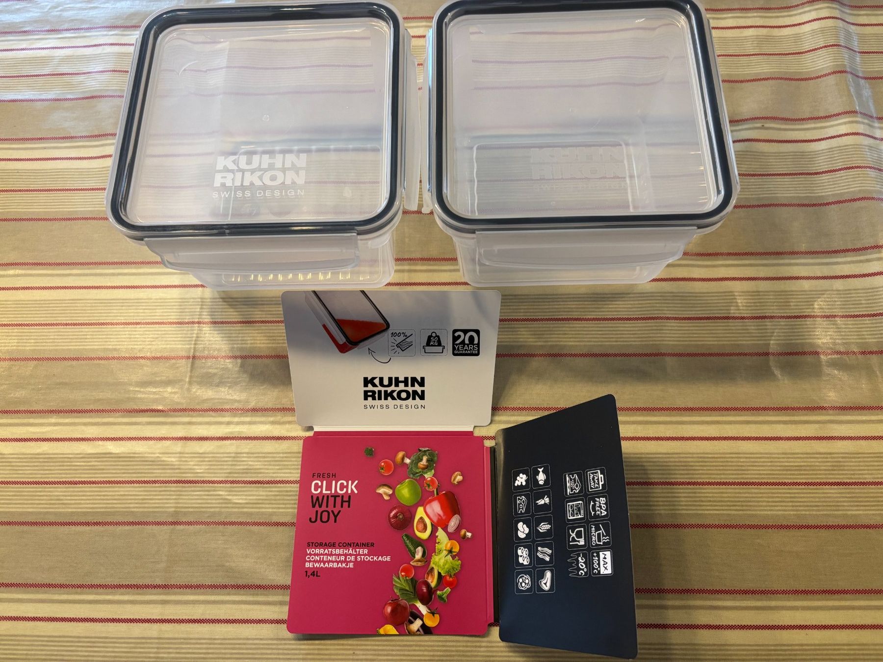 2 boîtes Kuhn Rikon pour conserver des aliments (Neuf avec emballage d ...